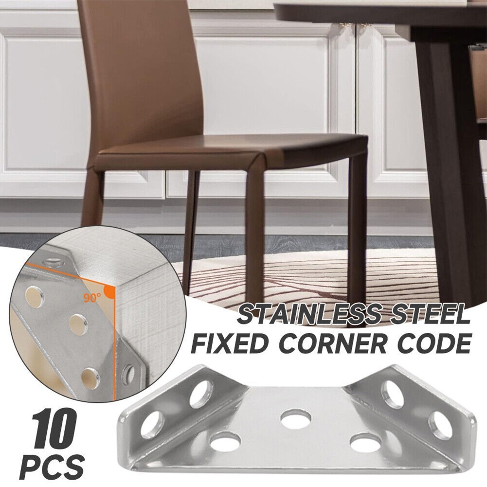 [Super] 10pcs Universal Furniture Angle Corner Connector Stainless ...