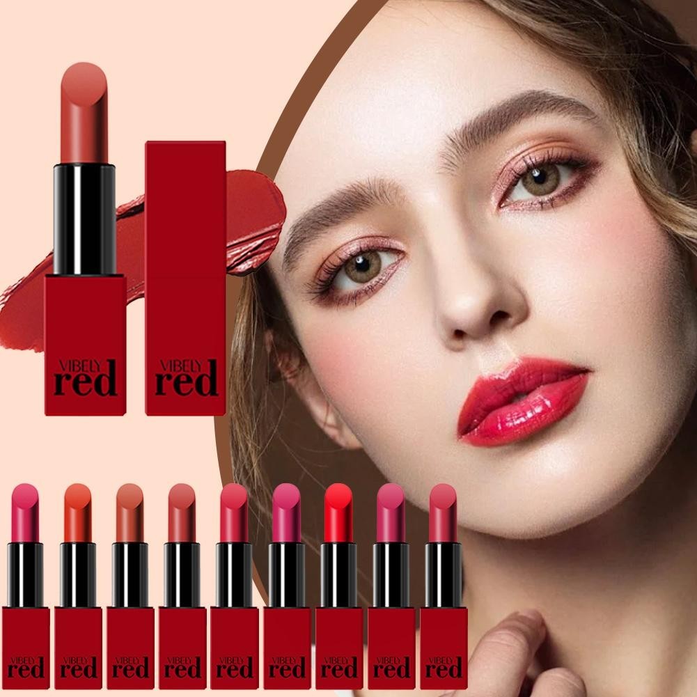 NEW VIBELY Big Red Lip Love Honey Talk Lipstick Matte Mist Face Chinese Tuyere Red Lip Paste 3 ...