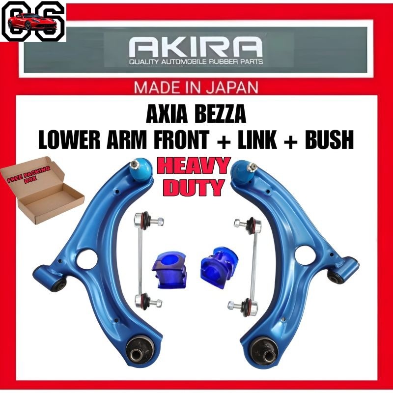 CS AKIRA PERODUA AXIA BEZZA LOWER ARM FRONT HEAVY DUTY + LINK + BUSH ...