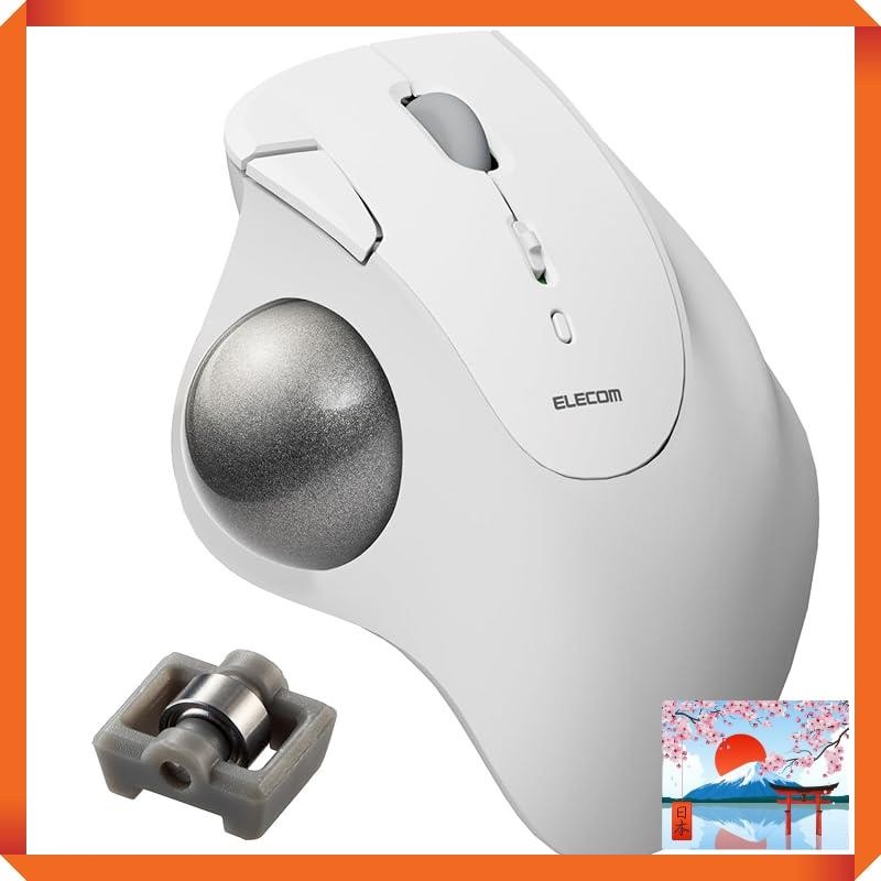 ELECOM Wireless Trackball Mouse Bluetooth IST Bearing Support Thumb Operation 36mm Ball 5-Button ...