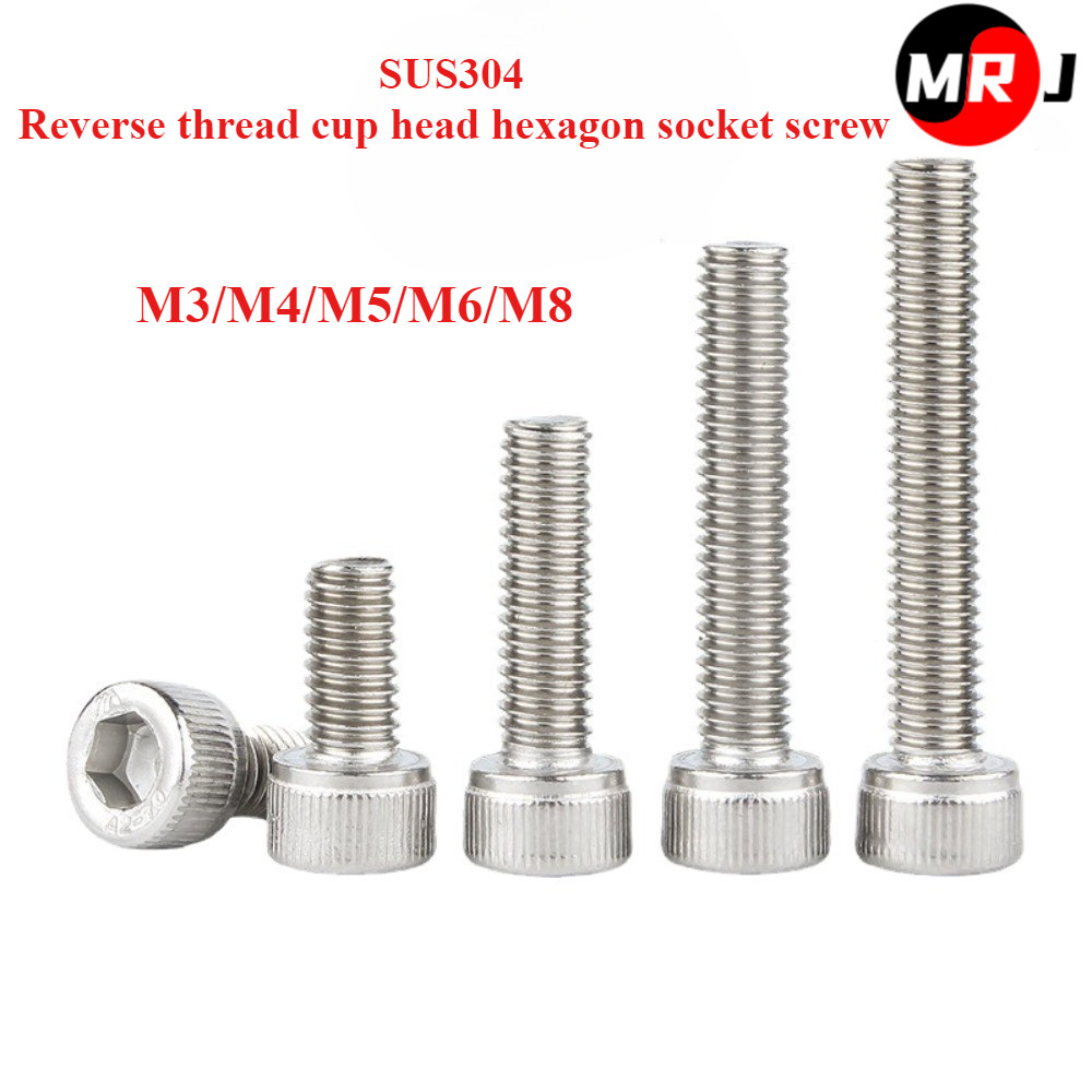 [MRJ] 304 Stainless Steel Reverse Thread Cup Head Hexagon Socket Screw ...