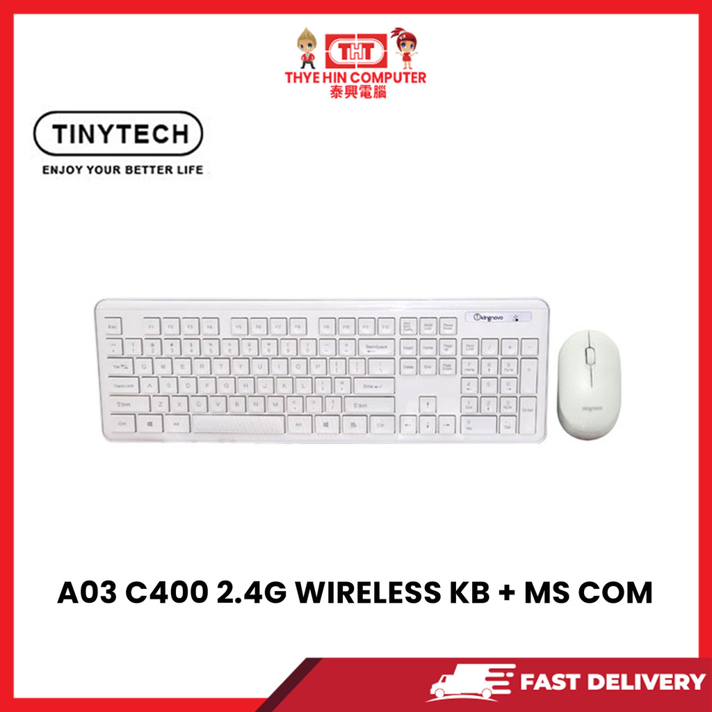 A03 TINYTECH C400 2.4G WIRELESS KEYBOARD+MOUSE COMBO | Shopee Malaysia