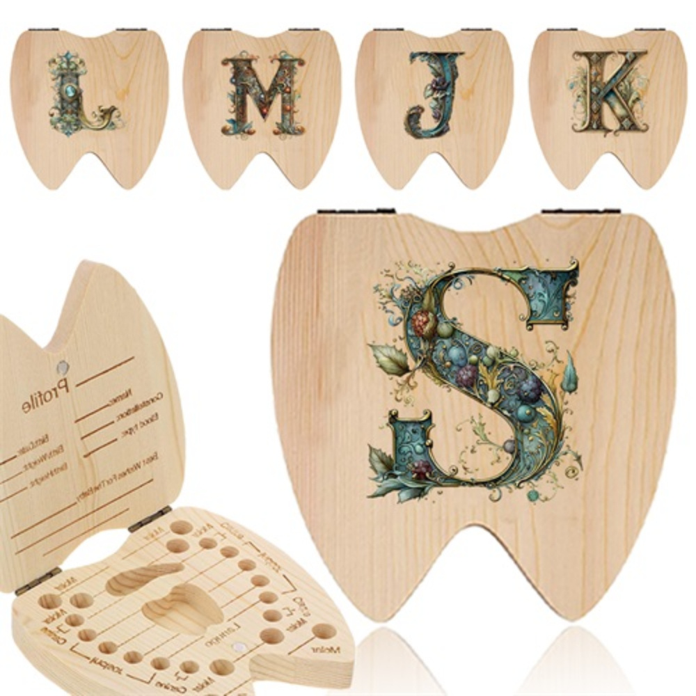 Milk Teeth Storage Case Children Wood Tooth Box Organizer Collect Teeth ...