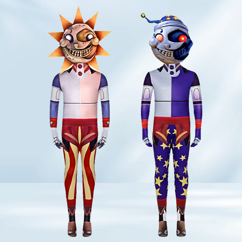 Sundrop Fnaf Moon Sun Final Head Cosplay Suit Jumpsuit Tights Security ...