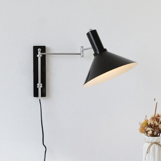 Bauhaus swing wall lamp Italian vintage long folding arm lamp for ...
