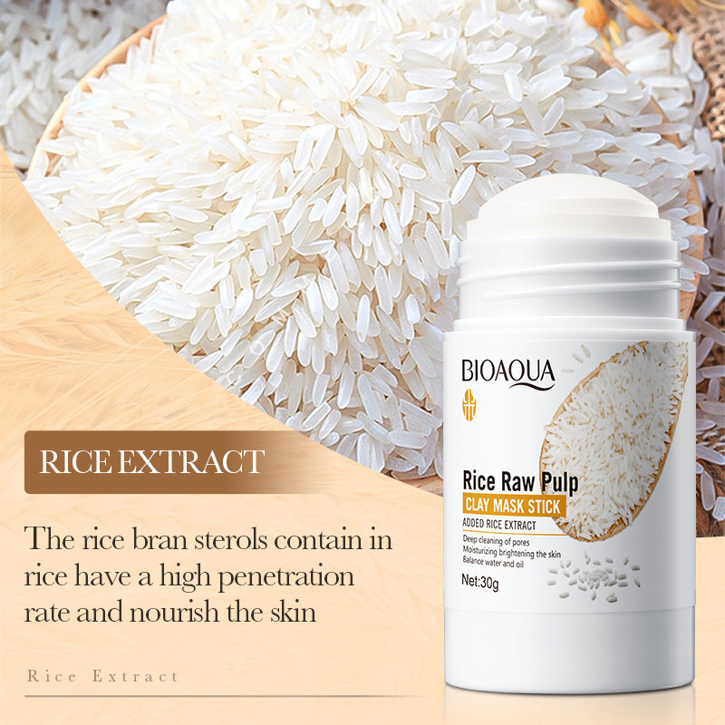 BIOAQUA Rice Raw Pulp Clay Mask Stick Deep Cleaning Pores Moisturizing ...