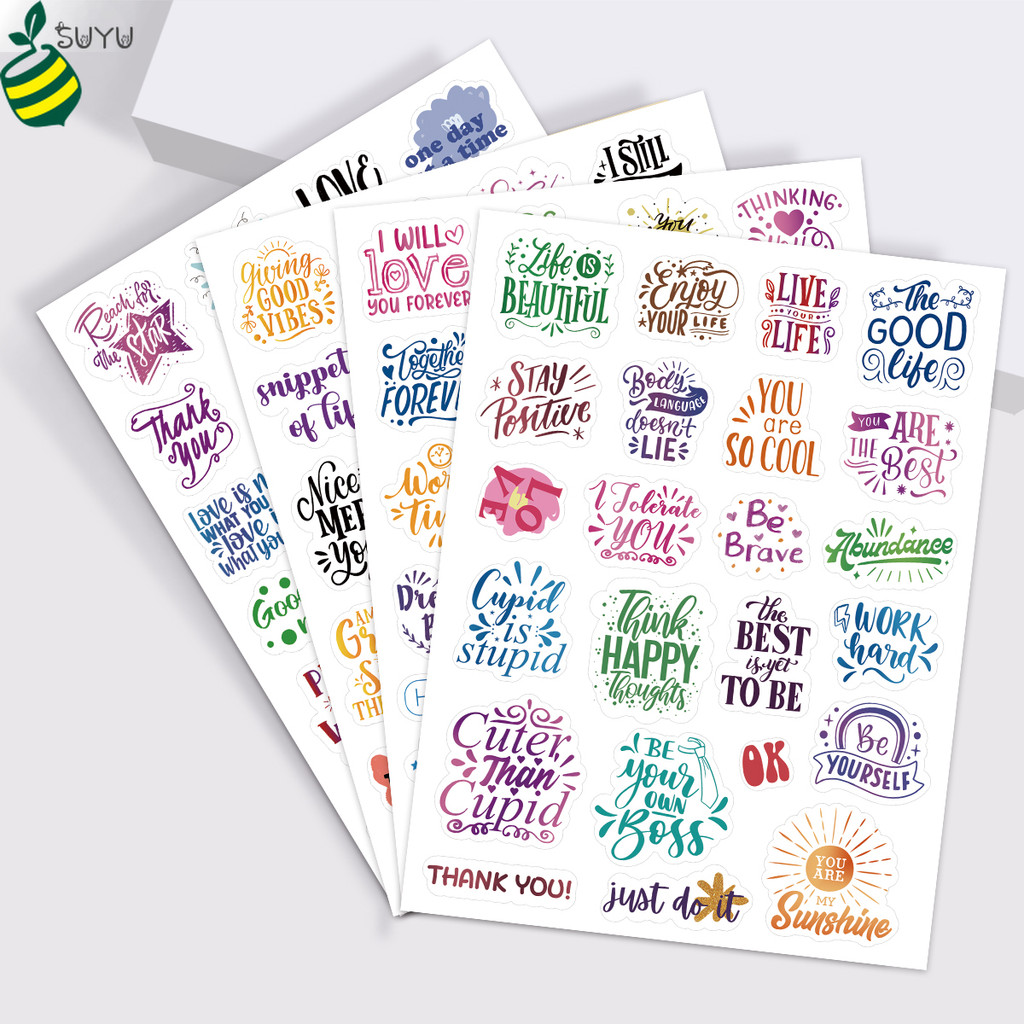 4 Sheet Scrapbook Stickers Vintage Words Stickers for Journaling ...