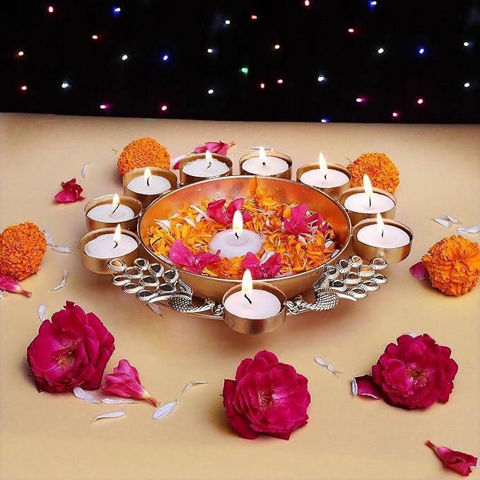 Decorative Metal Urli Bowl for Home Alter or Deepavali Decoration - D3 ...