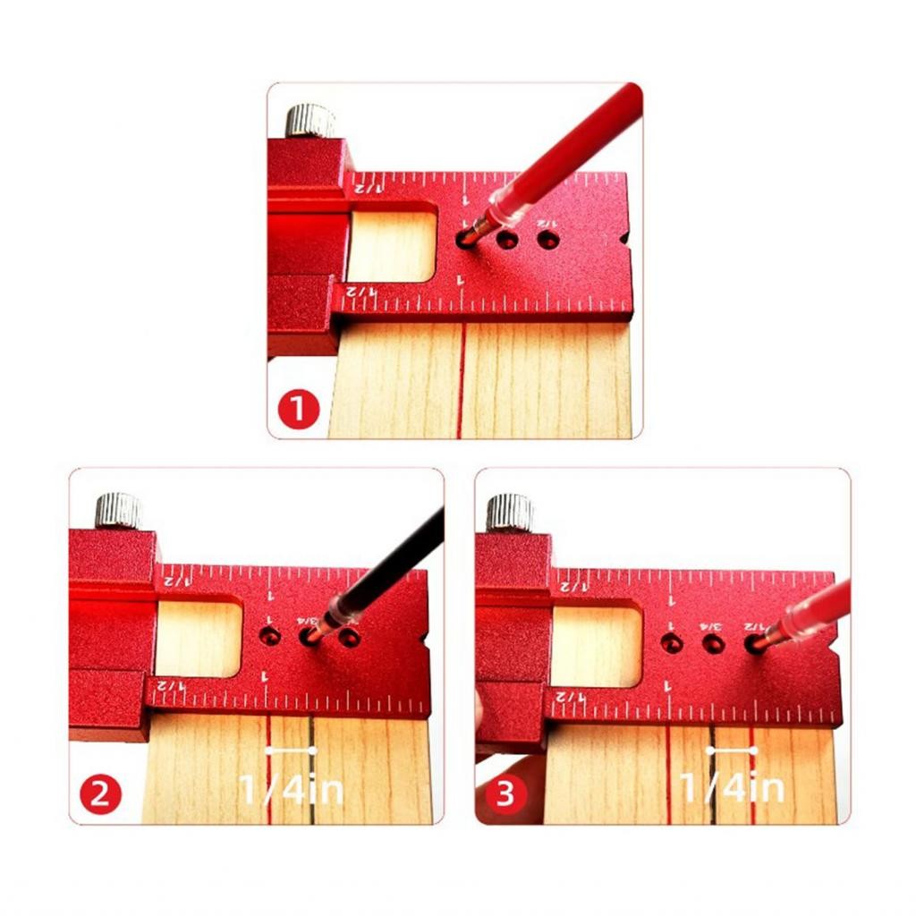 Superparis 3Pcs Metal Slide Ruler Inch Metric Stop Marking T Type CNC ...