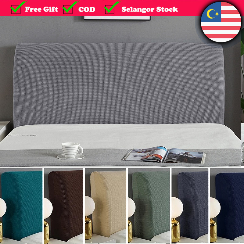 2025 All-inclusive Elastic Fabric Bed Head Cover Solid Color Sarung ...