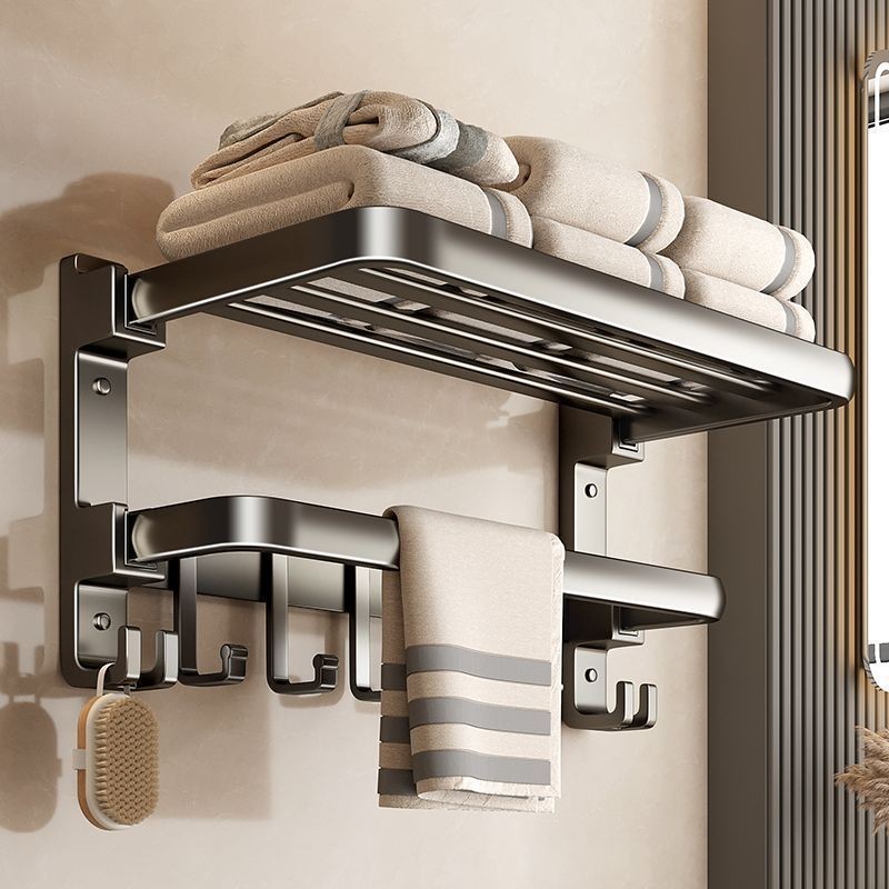 Gun Gray Heart Power Bathroom Rack Towel Rack Perforation-Free 1012 ...