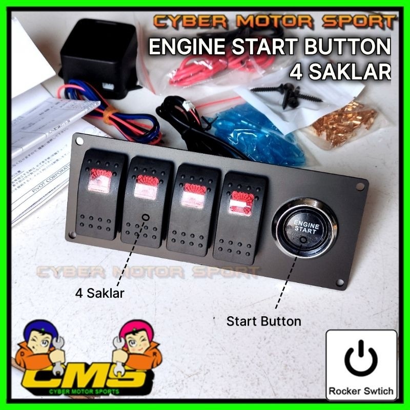 TOMBOL Engine start universal ignition switch start button black ...