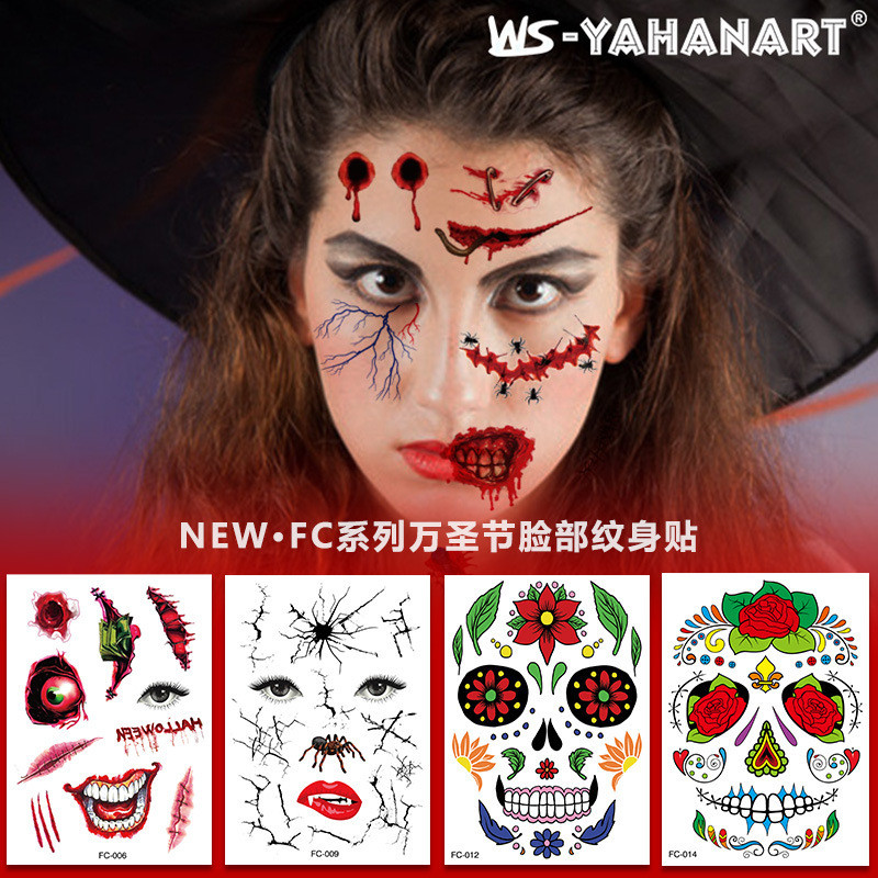 Halloween Lifelike Scar Stickers Horror Scratch Wound Makeup Tattoo ...