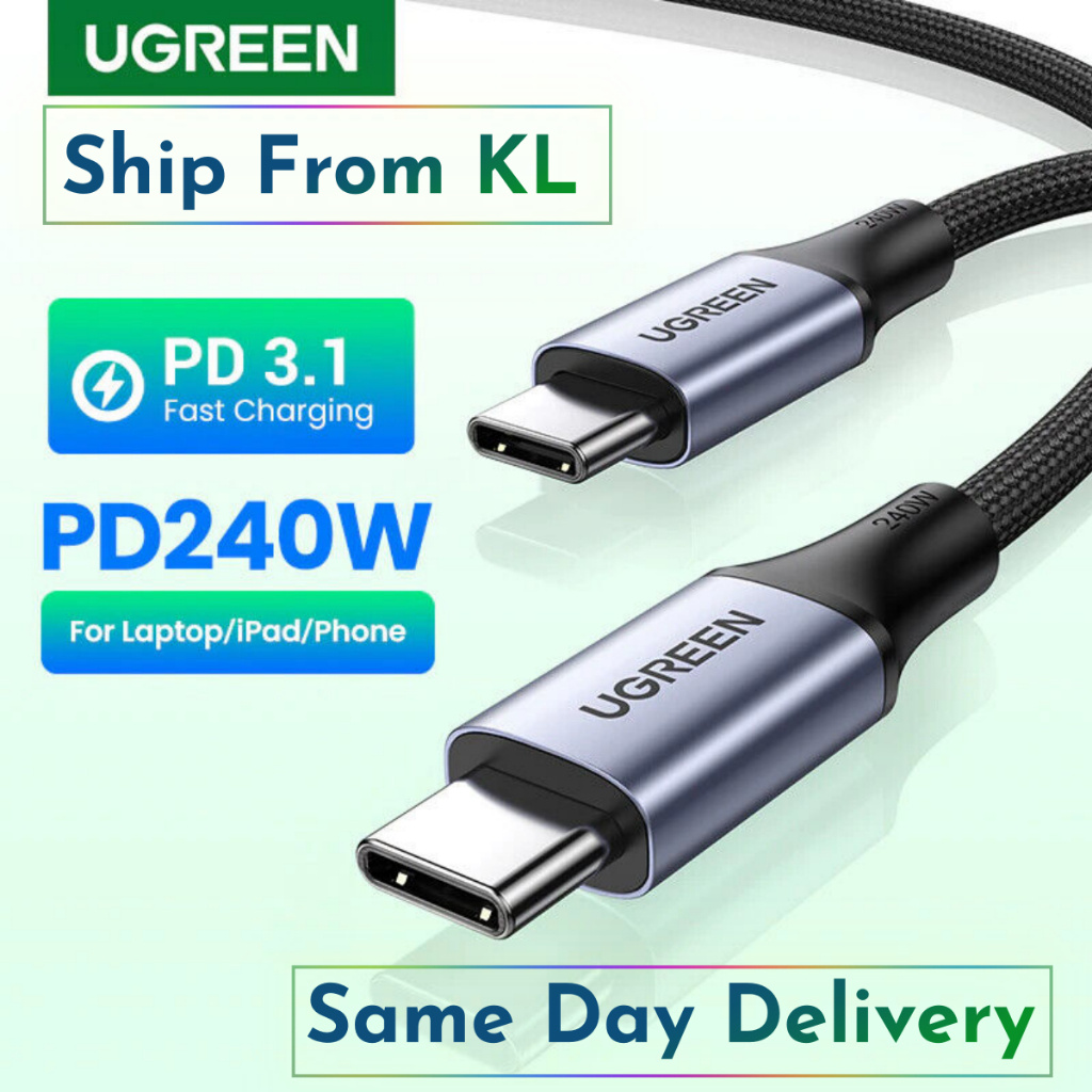 Ugreen 240W USB C to USB C Fast Charger Cable 48V/5A PD3.1 Charging Data | Shopee Malaysia