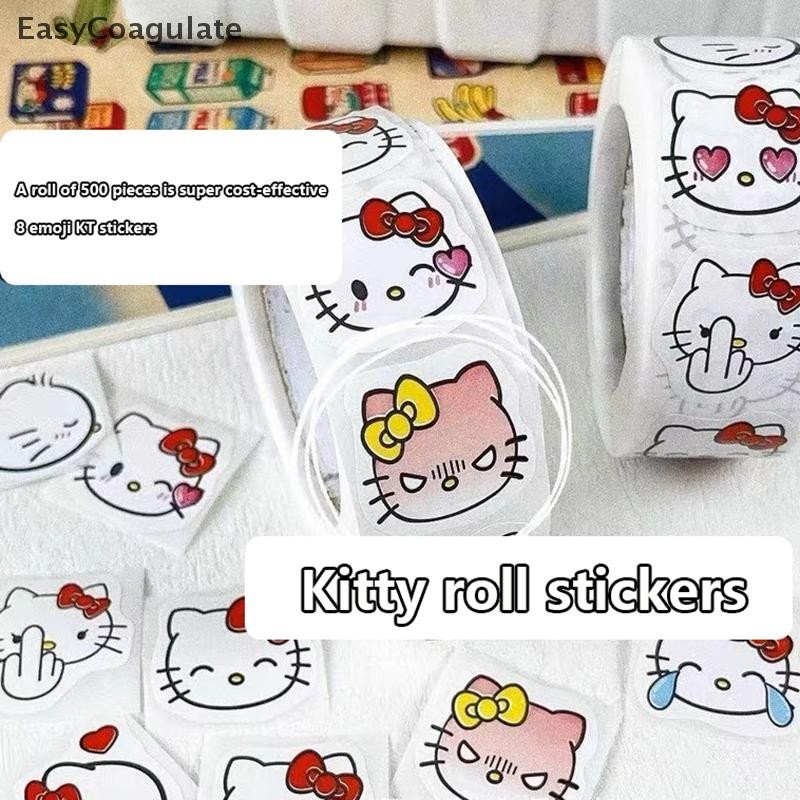 Eas 500pcs/Roll Cartoon Sanrio Stickers Kawaii Hello Kitty Kuromi ...