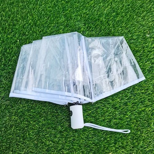 Transparent Transparent Umbrella Foldable Fully Automatic Opening Closing Creative Three-Fold ...