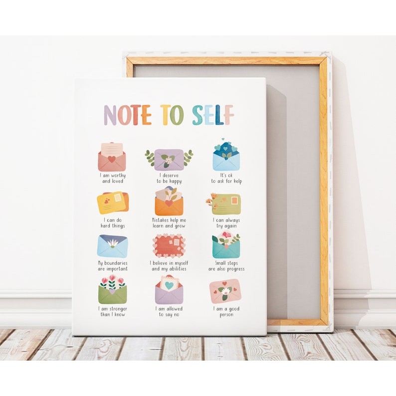 Therapy Office Decor Note To Self Poster School Counselor CBT DBT ...