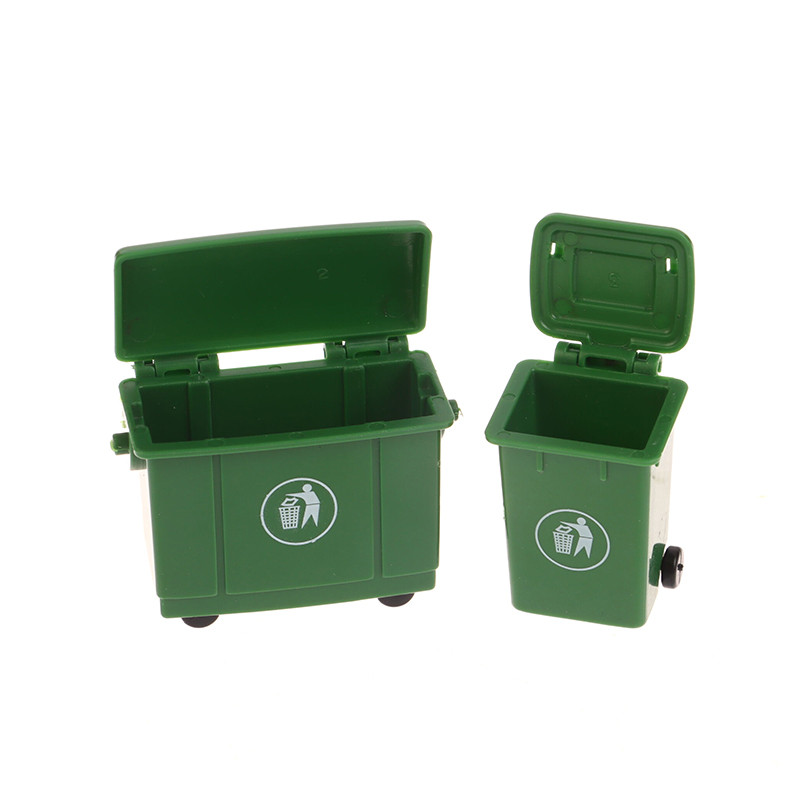[MMBB] 1Set 1:12 Dollhouse Miniature Trash Can Toy Mini Sanitation ...