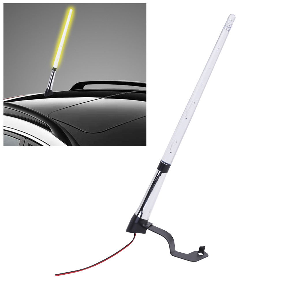 Universal Car External Light Antenna Flag Pole LED Light Signal AM FM ...