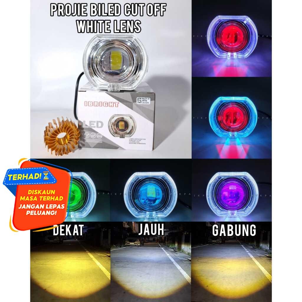 Dual Color Angel Eyes Headlight Cover with Square Led Lens Penutup ...