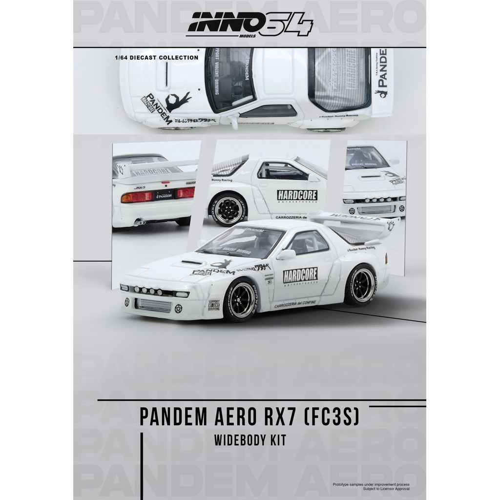 INNO MODELS INNO64 1/64 MAZDA RX7 (FC3S) PANDEM AERO WIDEBODY KIT ...