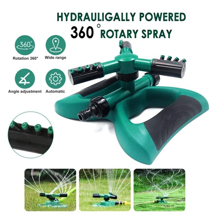 Water Spray 360 Degree Rotating Lawn Sprinkler Automatic Garden ...