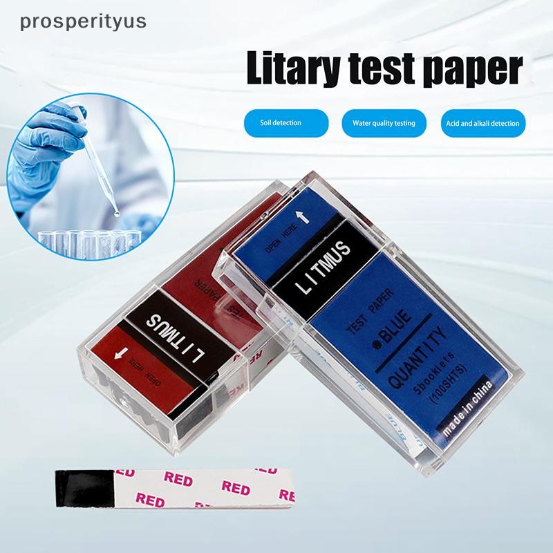 [Prs] 100 Strips/Box PH Test Strips Red/Blue Litmus Paper Acid Alkali ...