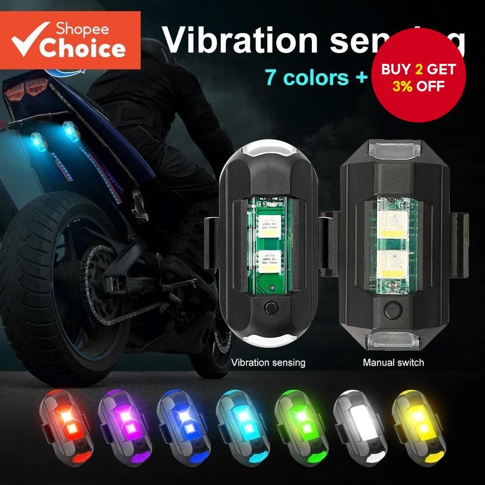 Universal LED Motorcycle Warning Light 7 Colors Mini USB Strobe Light ...