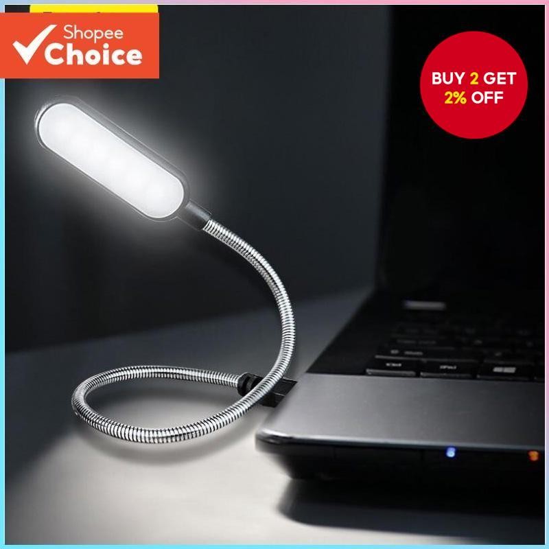 Flexible 6-LED USB Table Lamp - Portable Reading Light for Laptop/PC/Power Bank | Shopee Malaysia