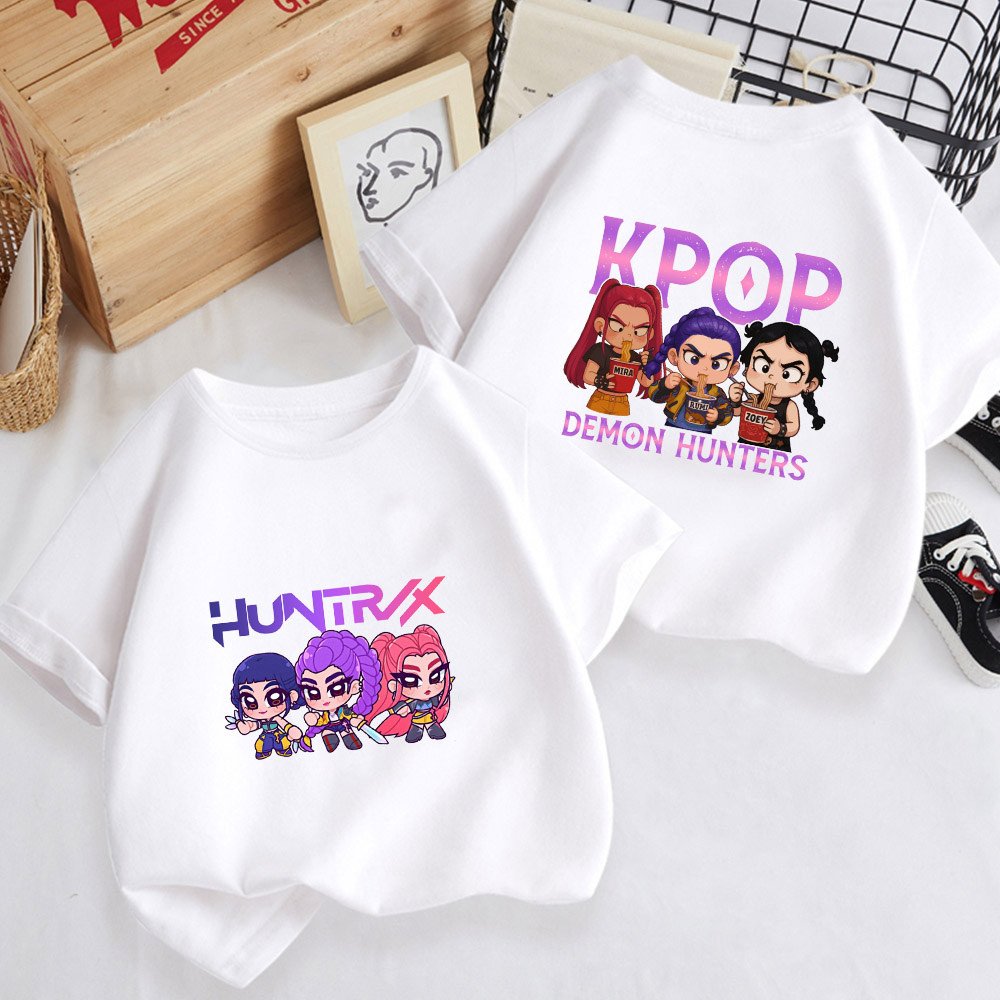 Kpop Demon Hunters Movie Fashion Tshirt Kids Soft Short Sleeve Tshirt ...