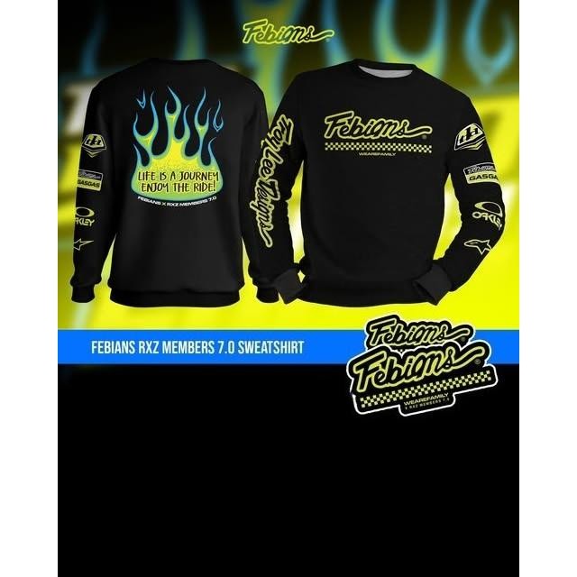 FEBIANS RXZ MEMBERS 7.0 SWEATSHIRT Street Fighter Racing Gaya Motosikal ...
