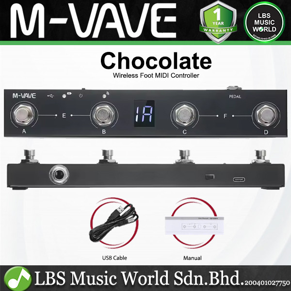 M-VAVE Chocolate Portable Wireless Foot MIDI Controller System with 4 ...
