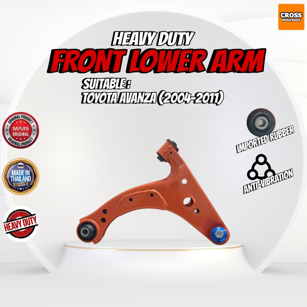 🔥MARS🔥 HEAVY DUTY FRONT ORANGE LOWER ARM FOR TOYOTA AVANZA F601 F602 ...