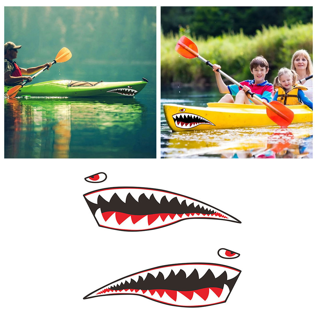 Personalized shark mouth car sticker Kayak truck stickers waterproof ...