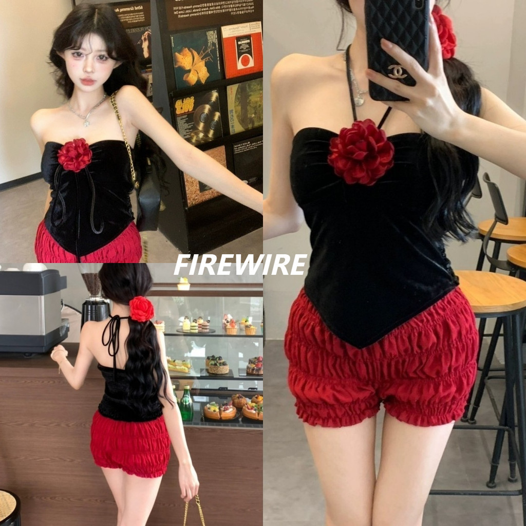 Firewire Soft Fabric Can Be Worn In 2 Types Decorated With Flowers On The Chest Strapless Bra ...