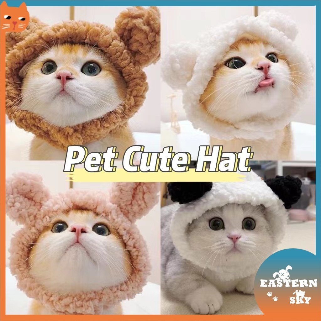 Funny Creative Pet Headgear Cute Cat Headgear Panda Hat Teddy Bear ...