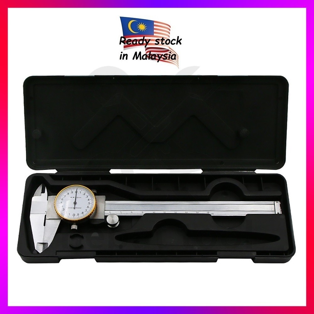 6" Inch 150mm Dial Caliper Meter Vernier Caliper Ruler Metal Stainless ...