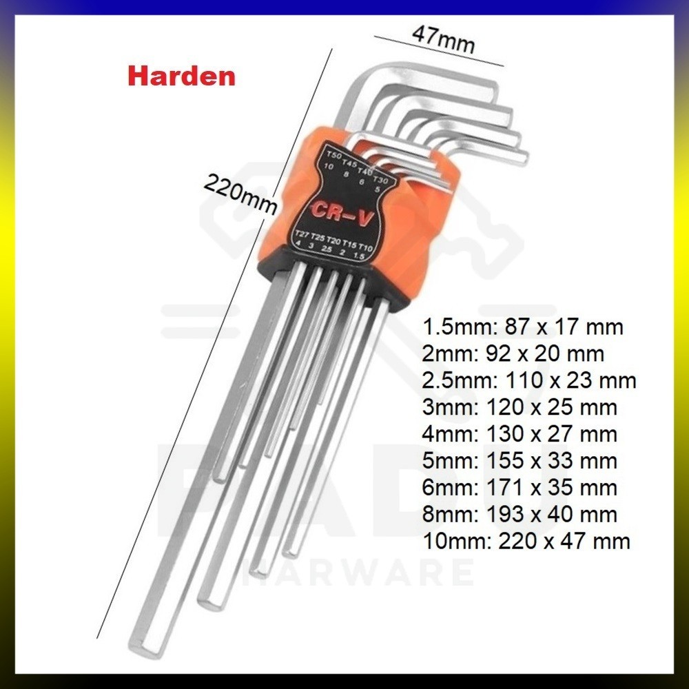 9 pcs Allen Key Wrench Set Ball Point Flat Head Hex Torx Star Extra ...