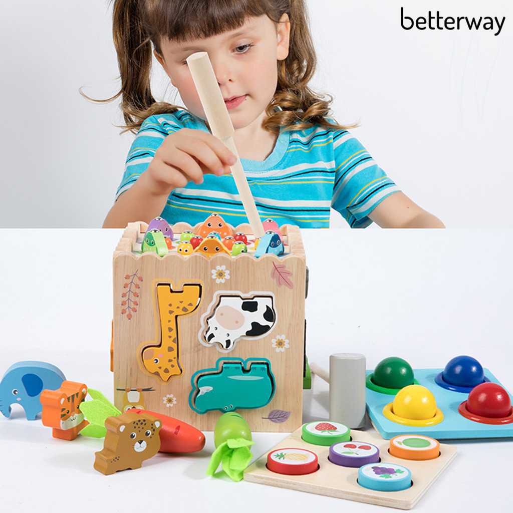 Betterway Wooden Shape Sorting Box Montessori Intelligence Box Shape ...