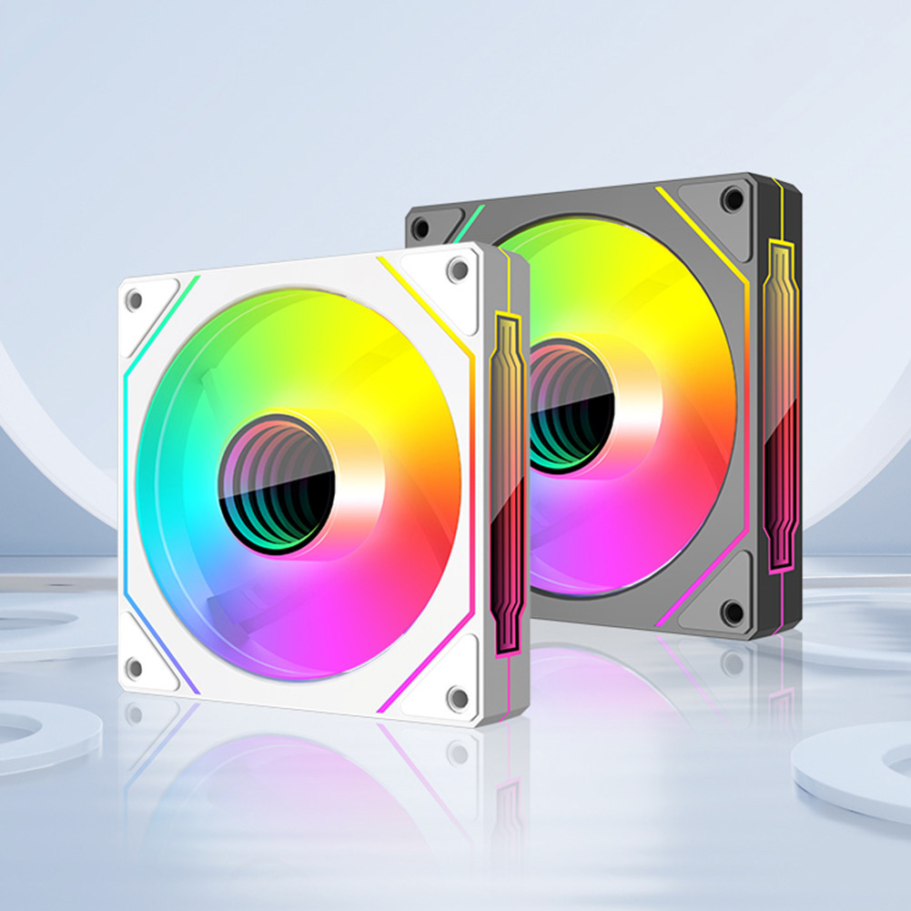 Rain 12cm ARGB 5V 3Pin 4 Pin PWM Quiet Cooling Fan Infinity Mirror CPU ...