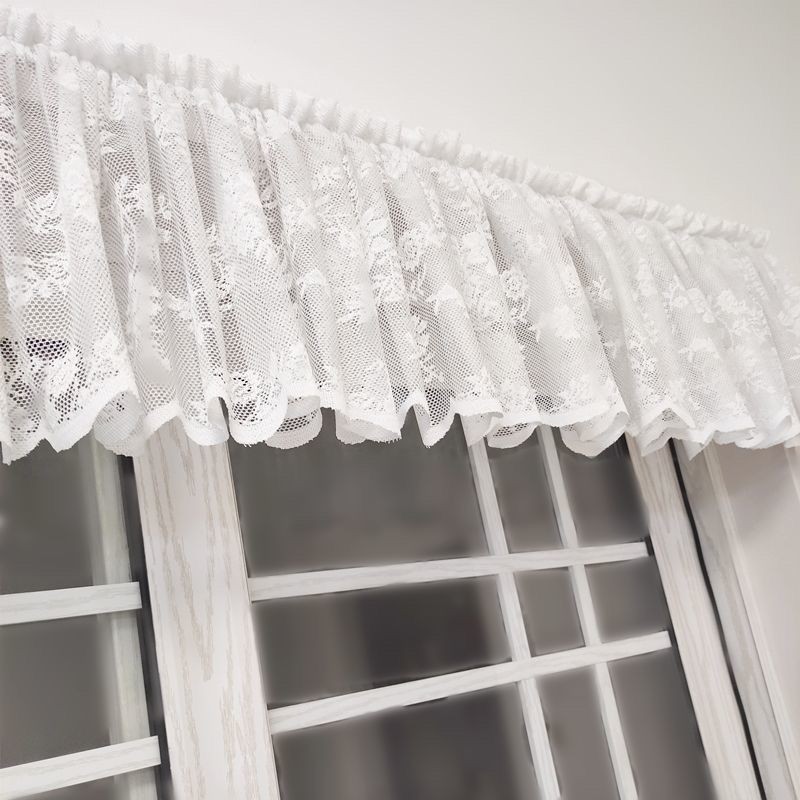 Short Lace Kitchen Curtains Short Window Cabinet Tiers White Lace ...