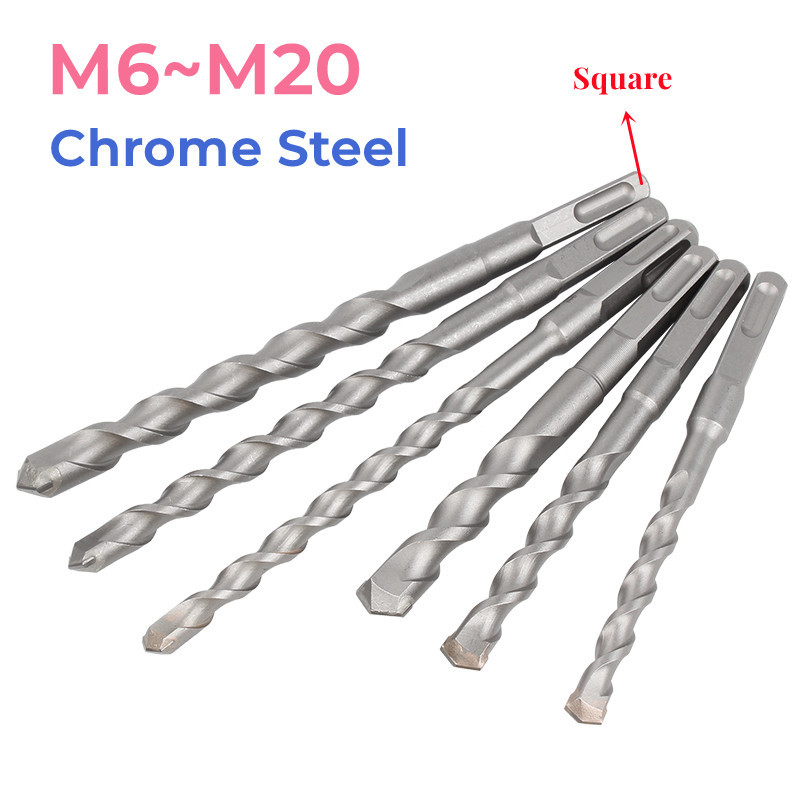 1PCS Chrome Steel Metal Square Handle Electric Hammer Drill Bit M6 M8 ...