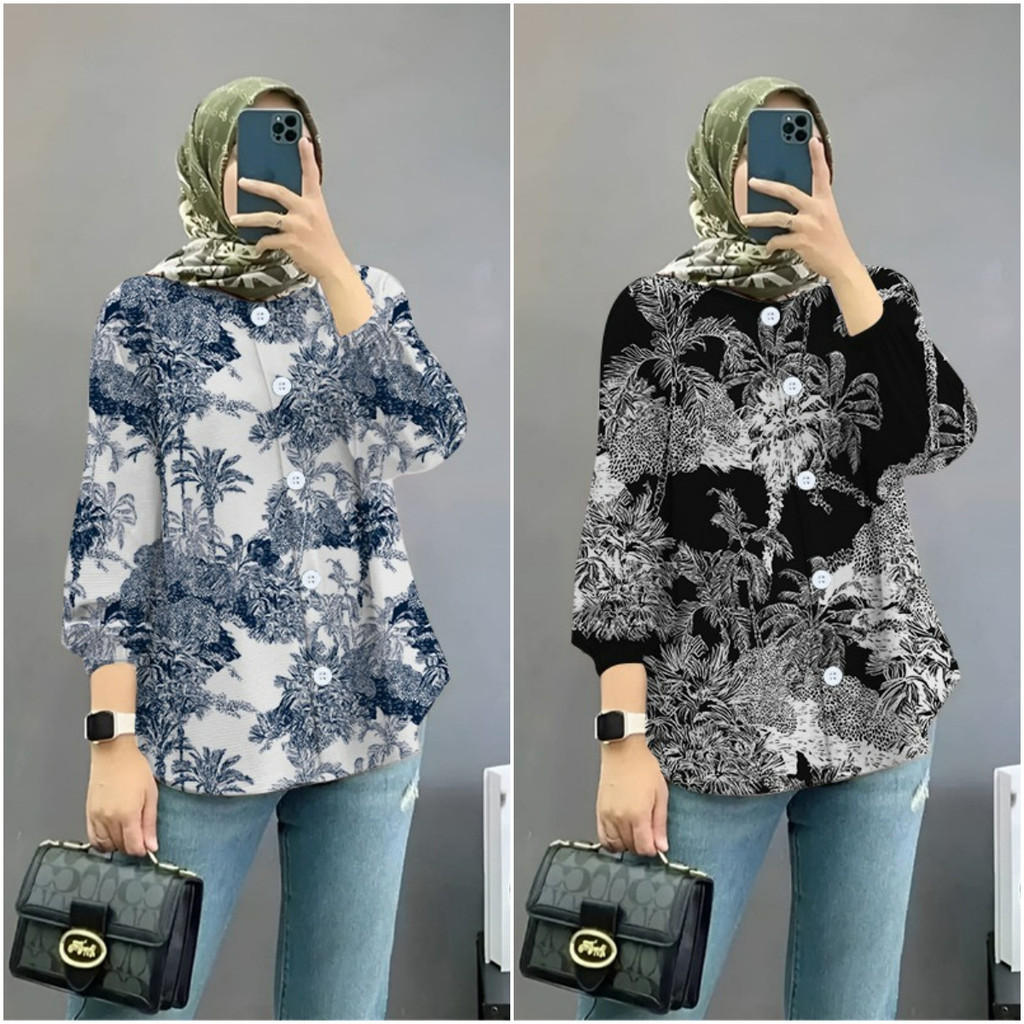 Muslim Chiffon Shirt Women Literary Replica Cardigan Loose Printed ...