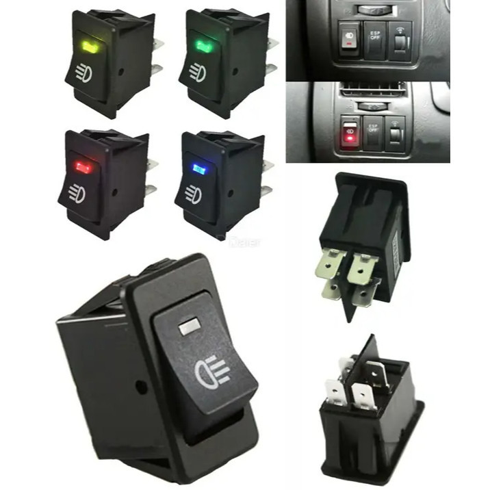 ASW-17D Rocker Switch Car On Off Switch LED Light Spotlight Spot Light Switch Suis Lampu Kereta ...