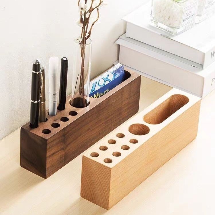 Pemegang pen kayu buah walnut hitam Pemegang pen segi empat tepat ...