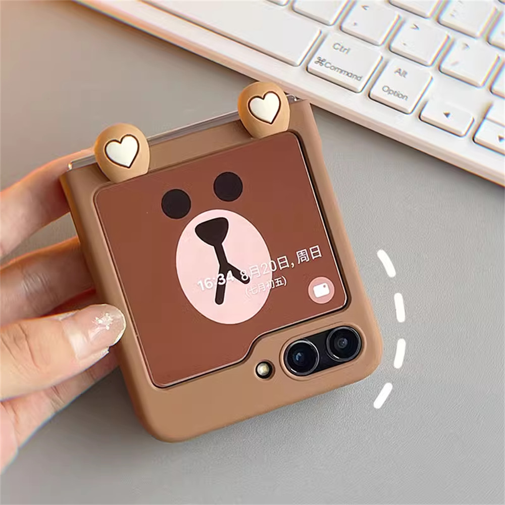 LUKEN Ins Korean Cute Bear Ears Phone Case For Samsung Galaxy Z Flip 6 ...