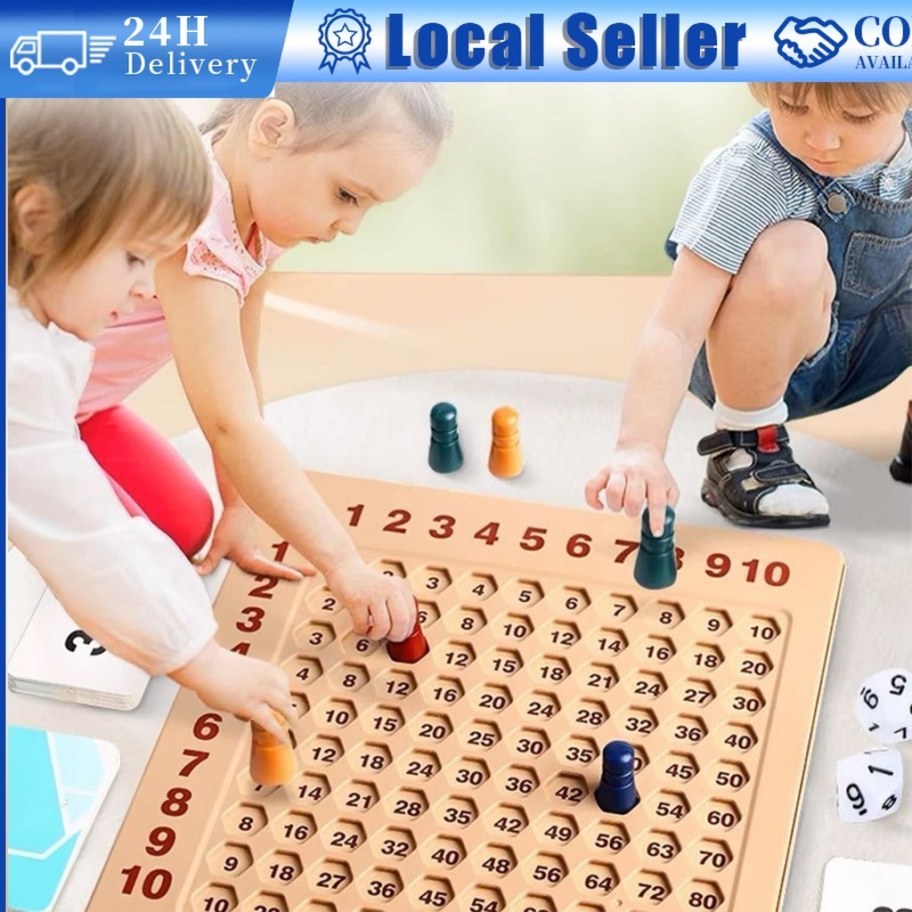 Multiplication Board Set Montessori Toddler Kids Table Game Wooden ...