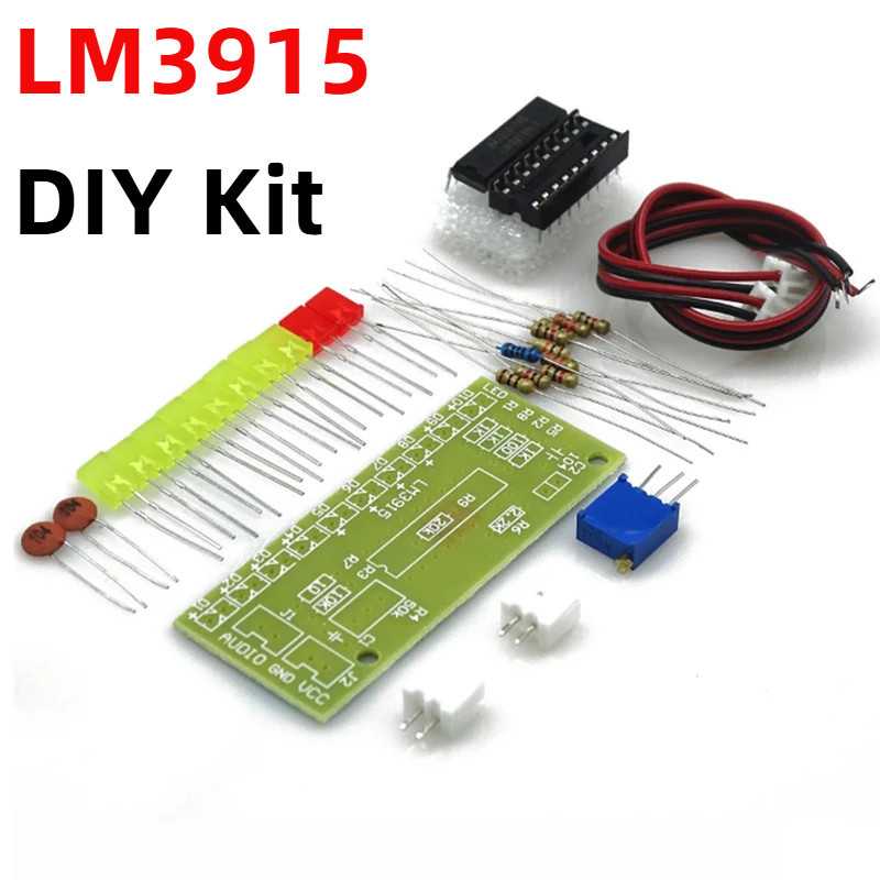LM3915 DC 9V-12V 10 LED Sound Audio Spectrum Analyzer Level Indicator ...