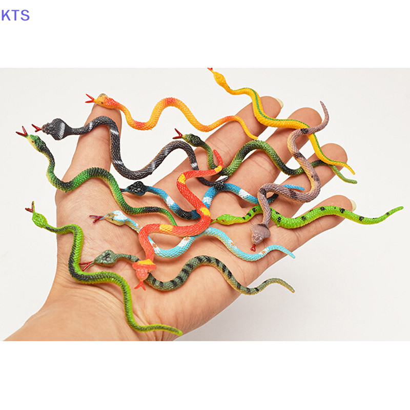 KTS 12pcs High Simulation Toy Plastic Snake Model Funny Scary Snake ...