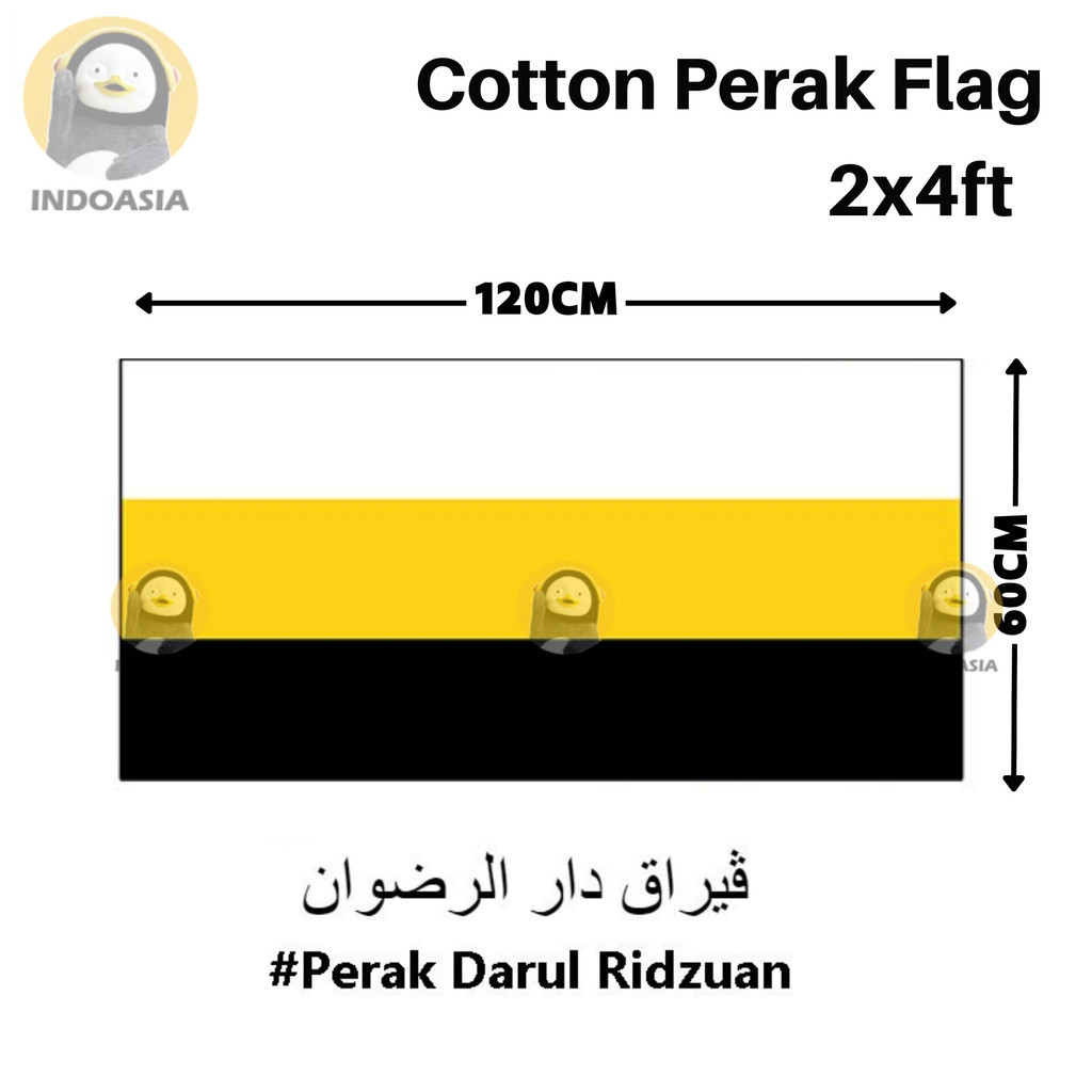 Bendera Perak Flag 2X4ft 60cm X 120cm Cotton Flag Perak Flag -FPK24 ...